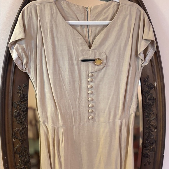 Vintage | Dresses | Vintage 94s Tan Pencil Shift Dress | Poshmark